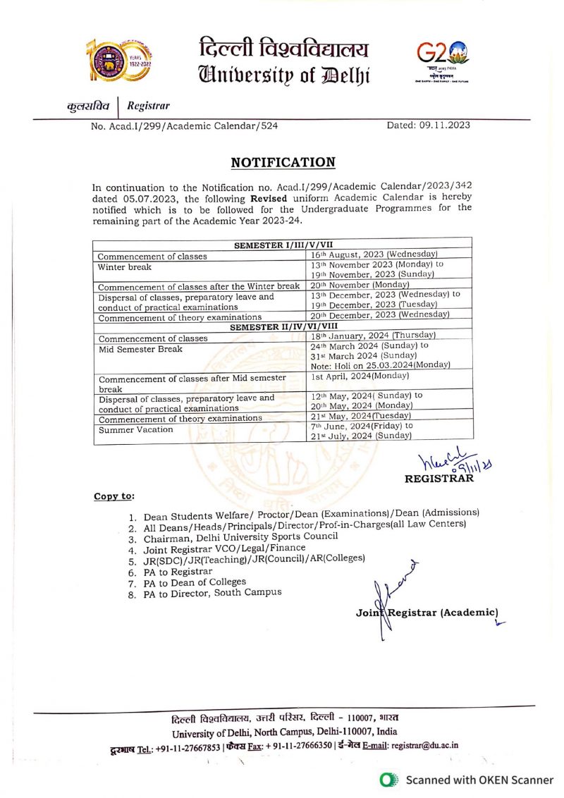 Revised Academic Calendar 2023-24 – Shaheed Sukhdev College of Business ...