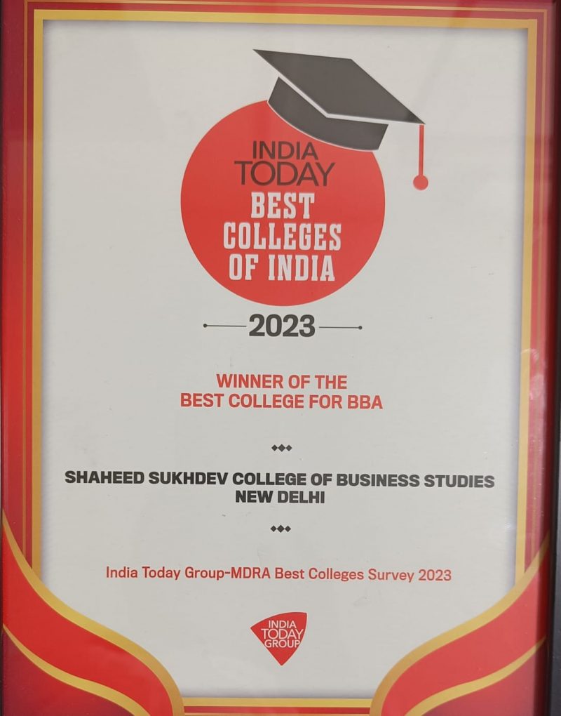 India Today – 2023 – Shaheed Sukhdev College of Business Studies