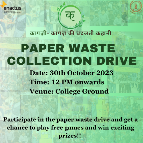 Paper waste collection drive – Shaheed Sukhdev College of Business Studies