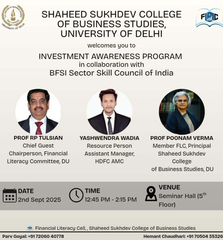 Investor Awareness Program – Shaheed Sukhdev College of Business Studies